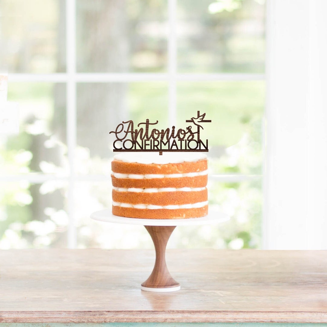 Confirmation Cake Topper, Personalized God Bless Cake Topper ...