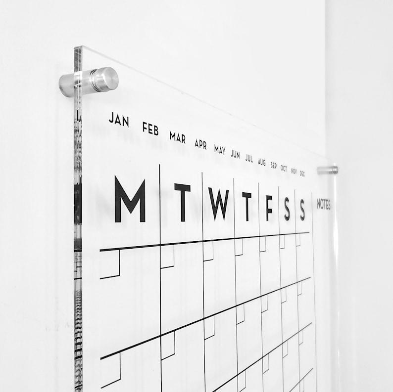 Monthly Acrylic Calendar for Wall, 2026 Planner, Dry Erase Calendar ...