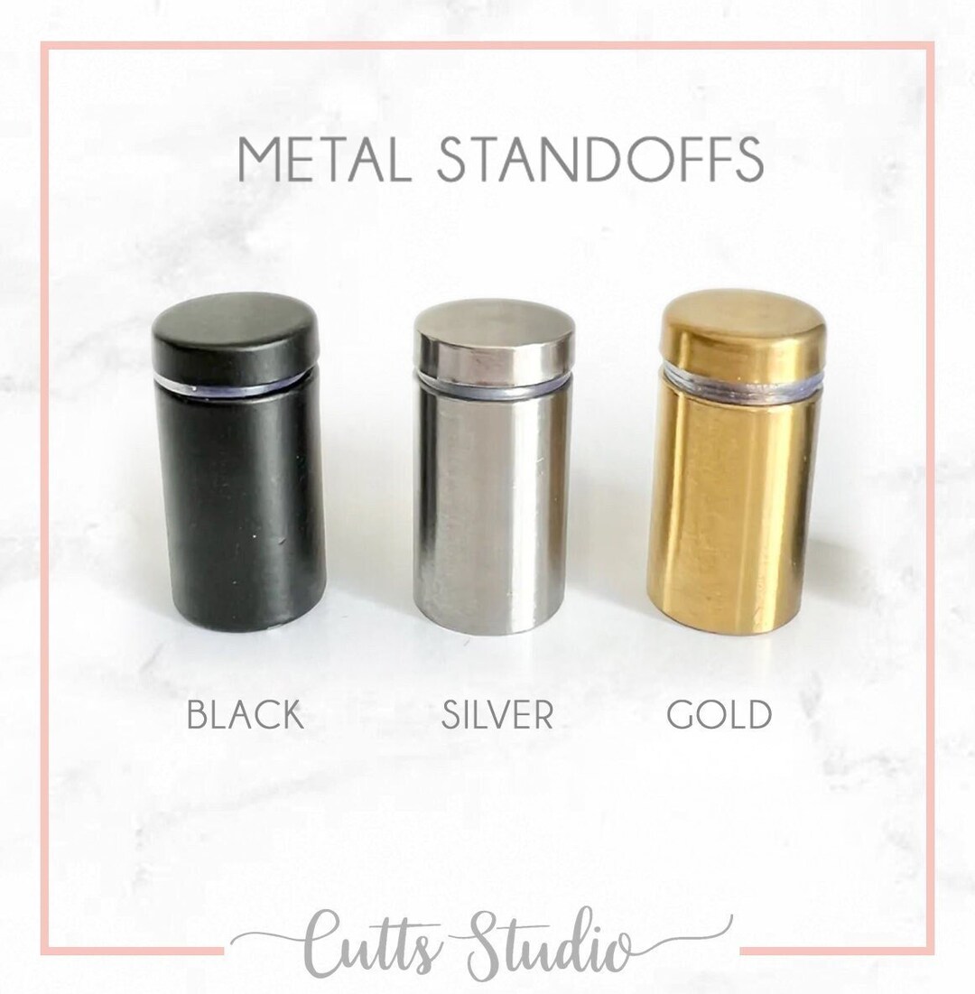 Set of 4 Standoffs Hardware for Signs, Acrylic Sign Hardware, Metal ...