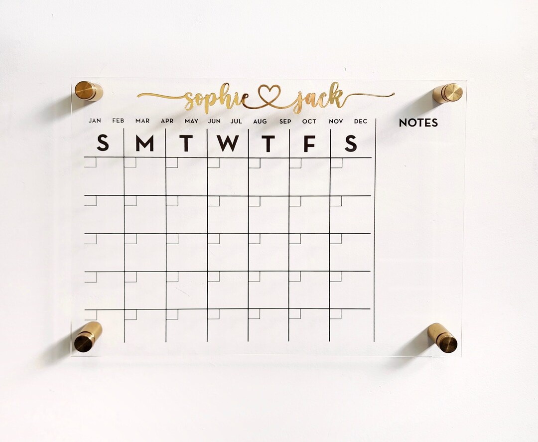Custom Acrylic Calendar for Wall, Planner, Dry Erase Calendar ...