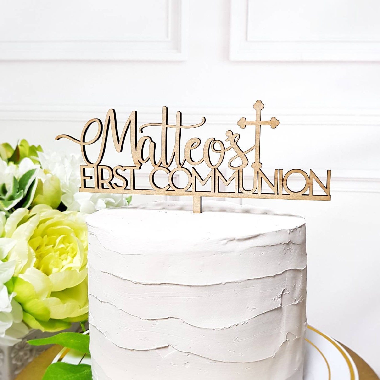 First Communion Cake Topper Personalized God Bless Cake - Etsy