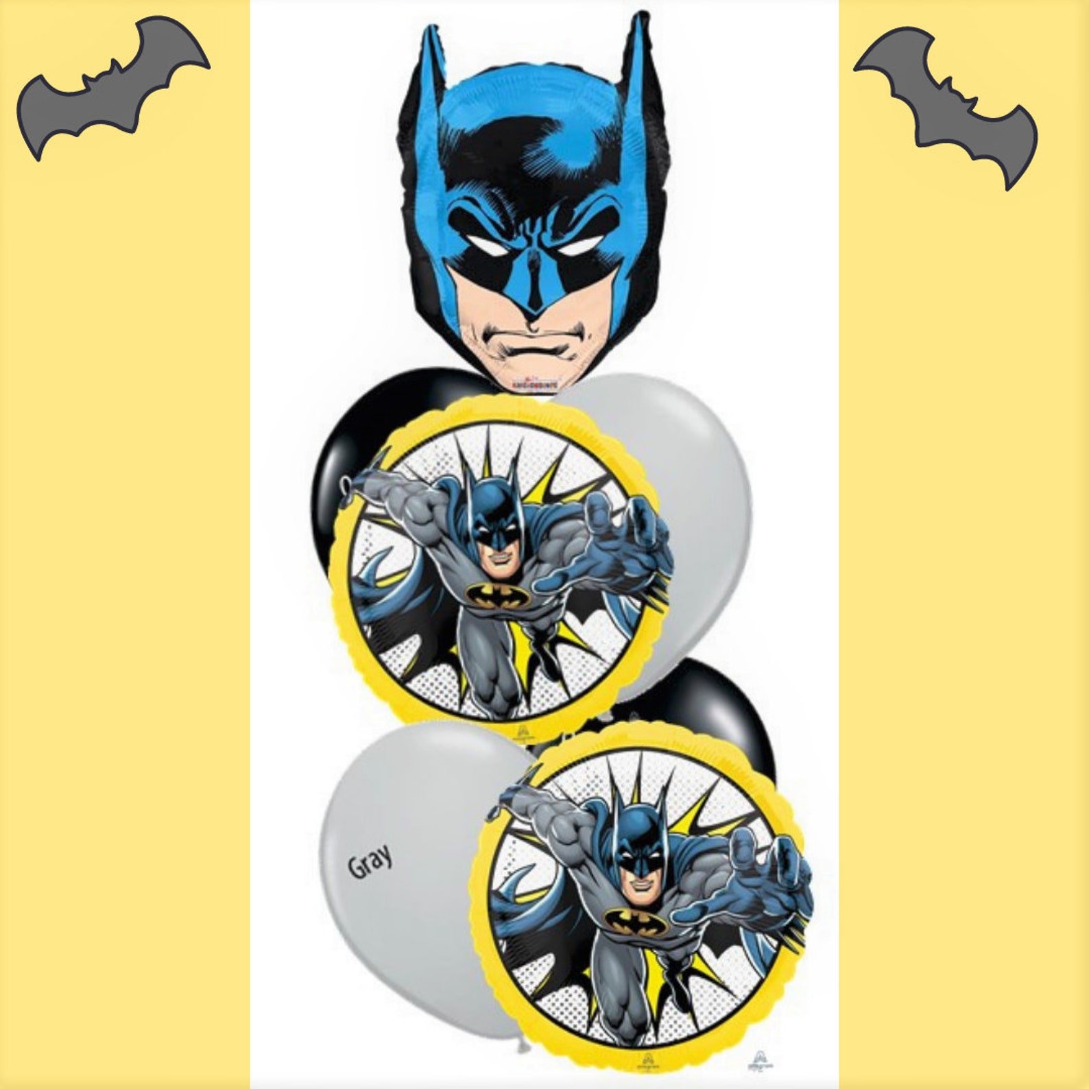 Ramo de globos de fiesta de cumpleaños de Batman - Etsy España