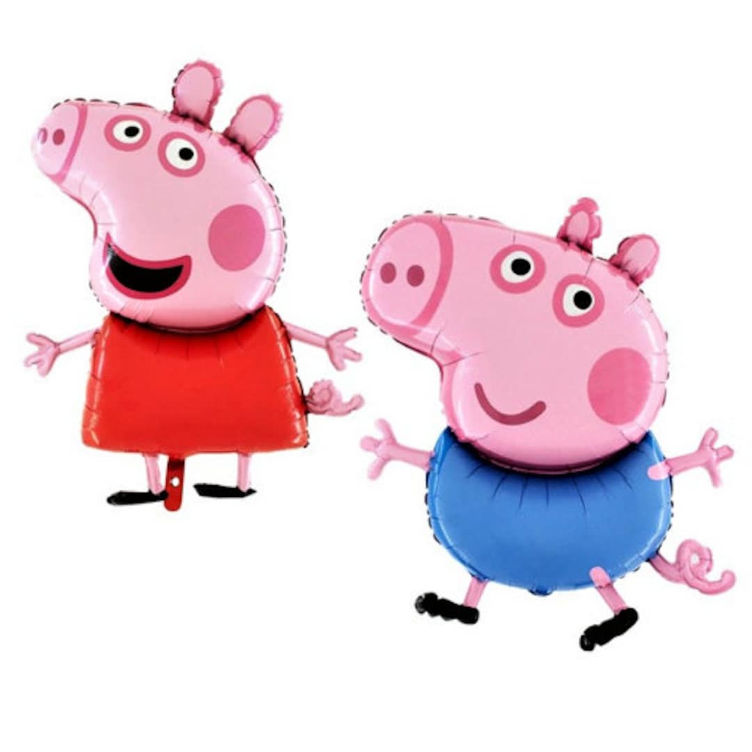 Peppa and George Pig Birthday Party Balloon Set. Peppa George Shape ...