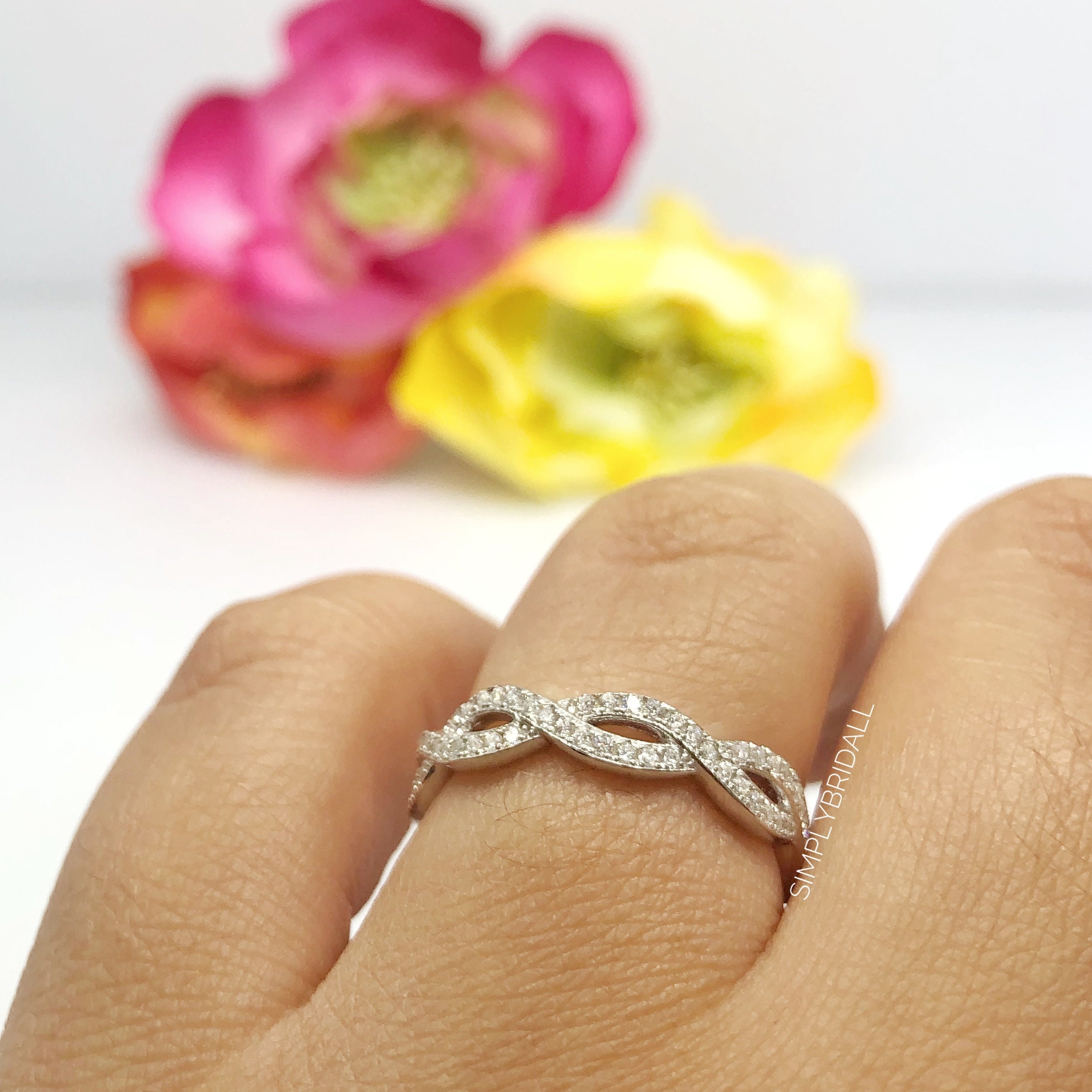 Infinity Band Braided Band Loop Twist Wedding Band Eternity | Etsy