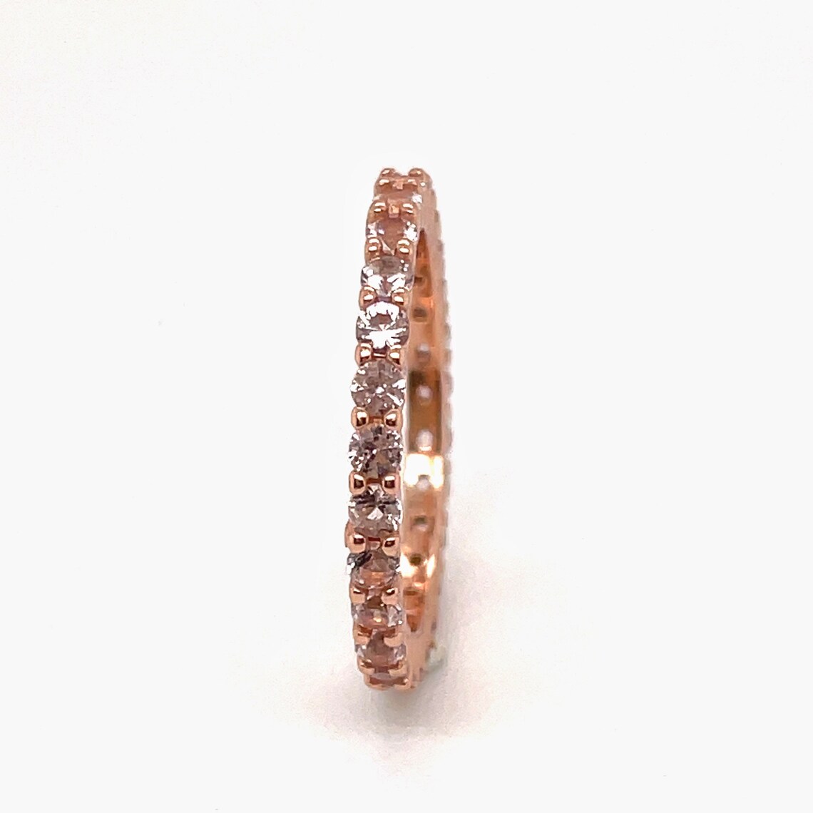Morganite Rose Gold Eternity Band Stackable Morganite Band - Etsy