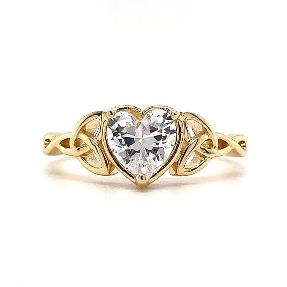 Heart Celtic Knot Promise Ring Triquetra Ring Claddagh - Etsy