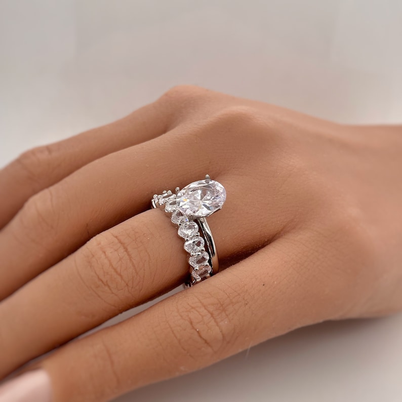 Oval Eternity Band Oval Wedding Band Oval Stacking Band - Etsy