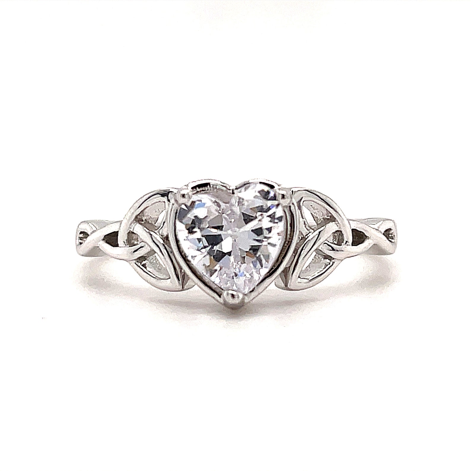 Heart Celtic Knot Ring, Promise Ring, Sterling Silver Vermeil ...