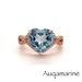 3.00ct Heart Engagement Ring Set, 14K Solid Gold, Infinity Heart Ring ...