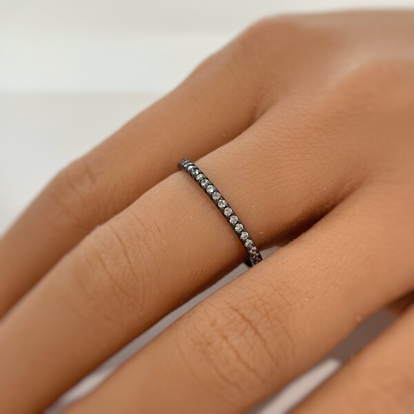 Thin Diamond Band - Etsy
