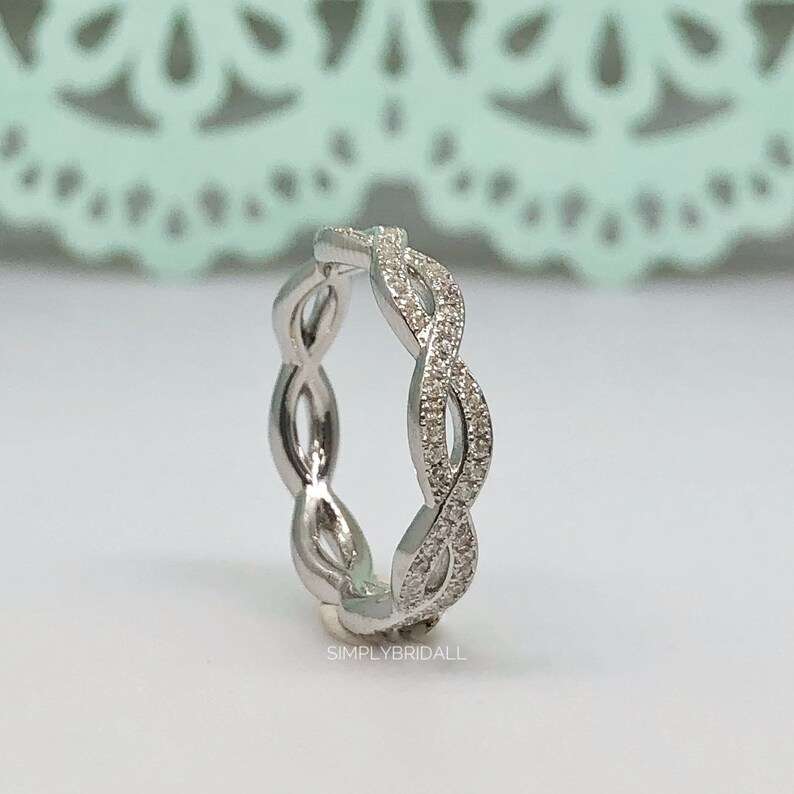 Infinity Band Braided Band Loop Twist Wedding Band Eternity | Etsy