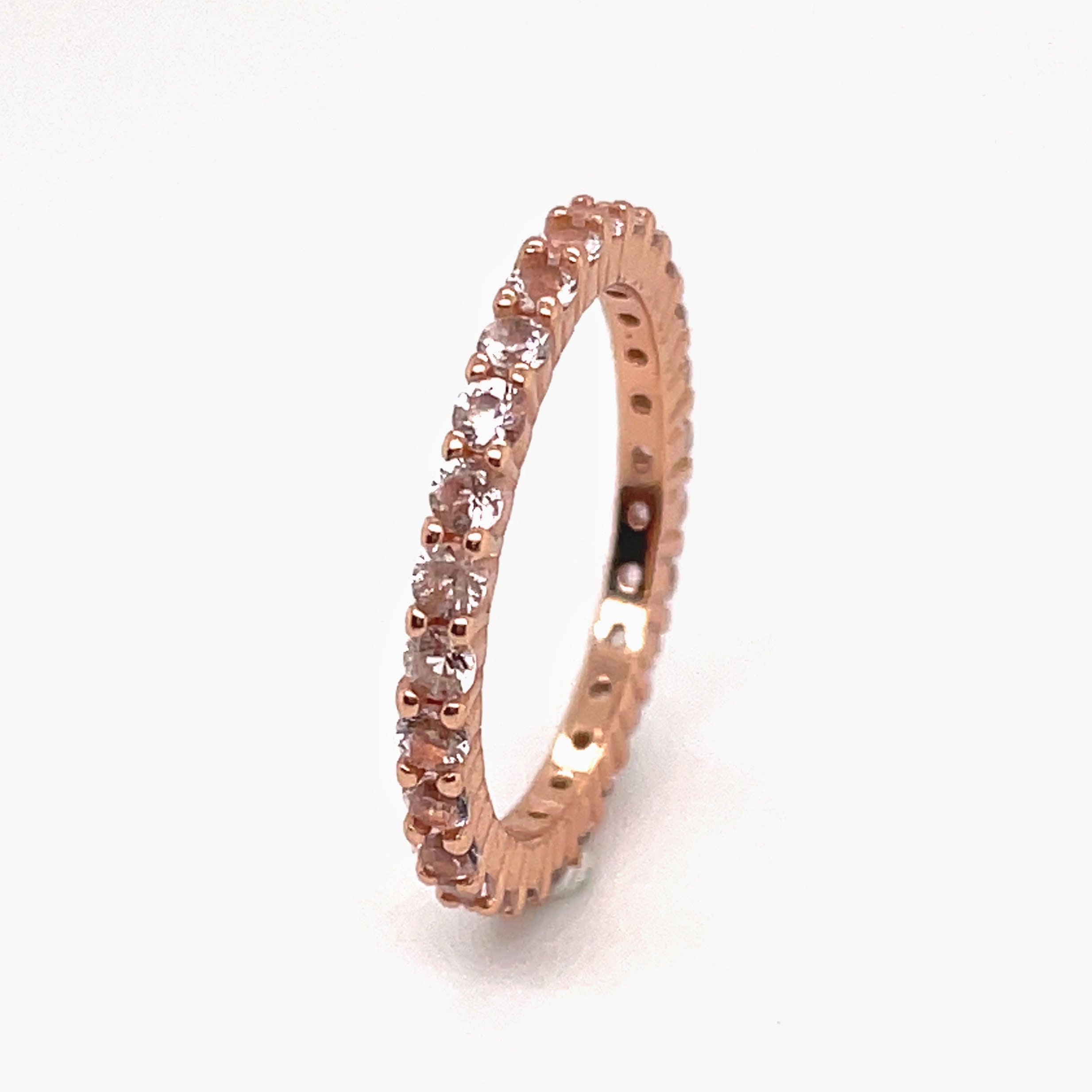 Morganite Rose Gold Eternity Band Stackable Morganite Band - Etsy