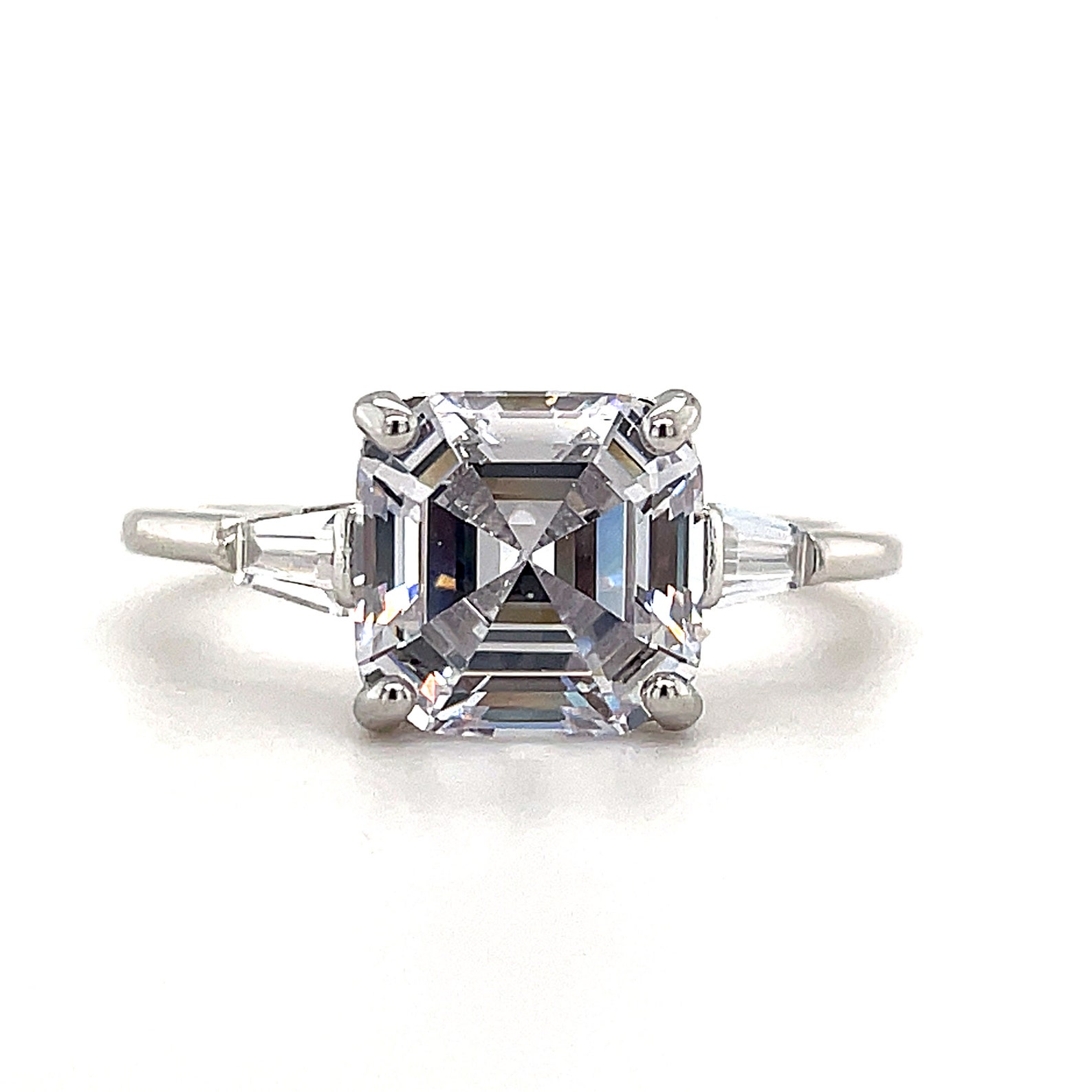 3.00ct Asscher Cut Solitaire Art Deco Asscher Diamond With - Etsy