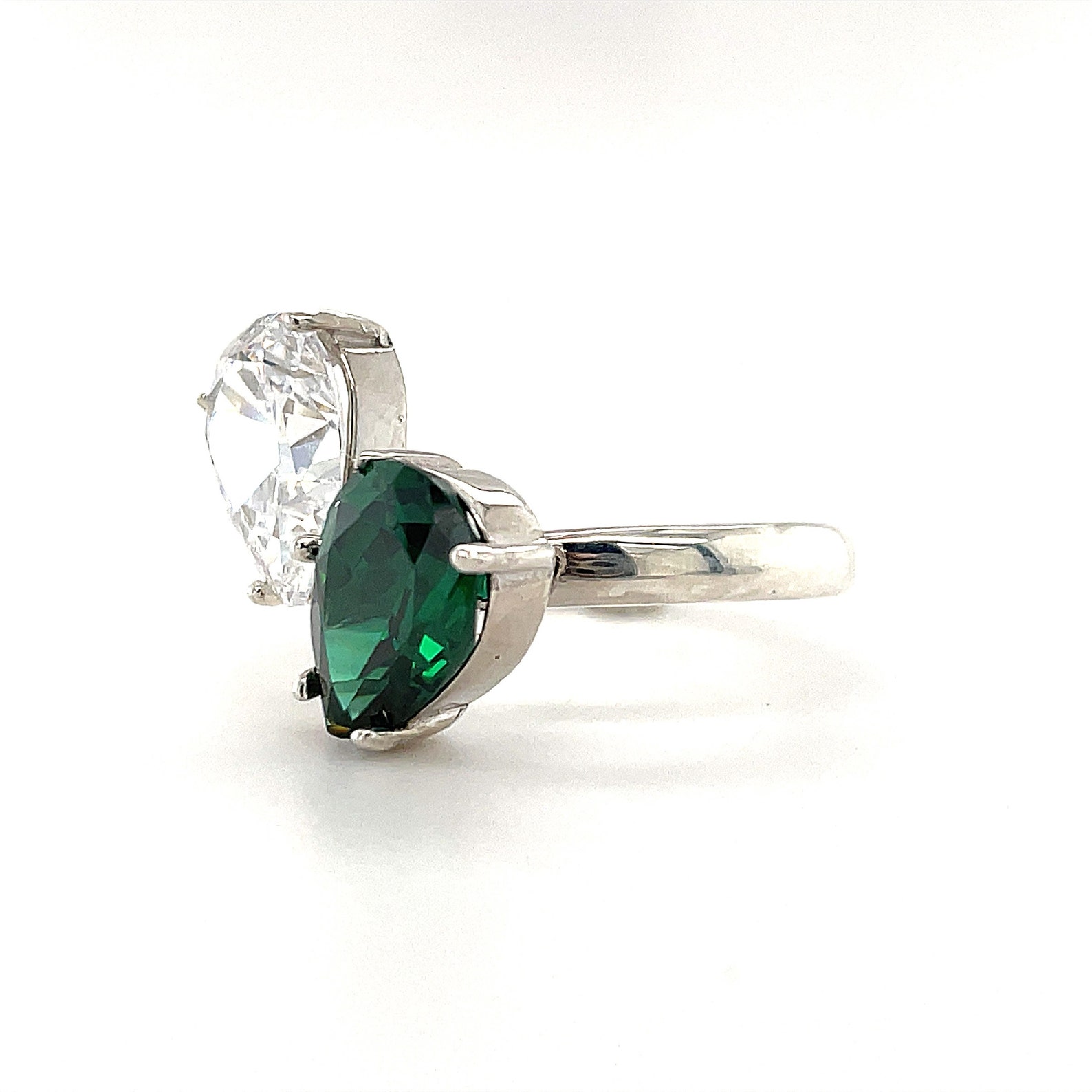 Double Stone Ring 2 Stone Engagement Ring Teardrop Cut Pear | Etsy