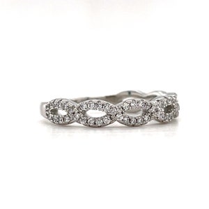 Infinity Diamond Band, Braided Band, Twist Wedding Band, Eternity ...