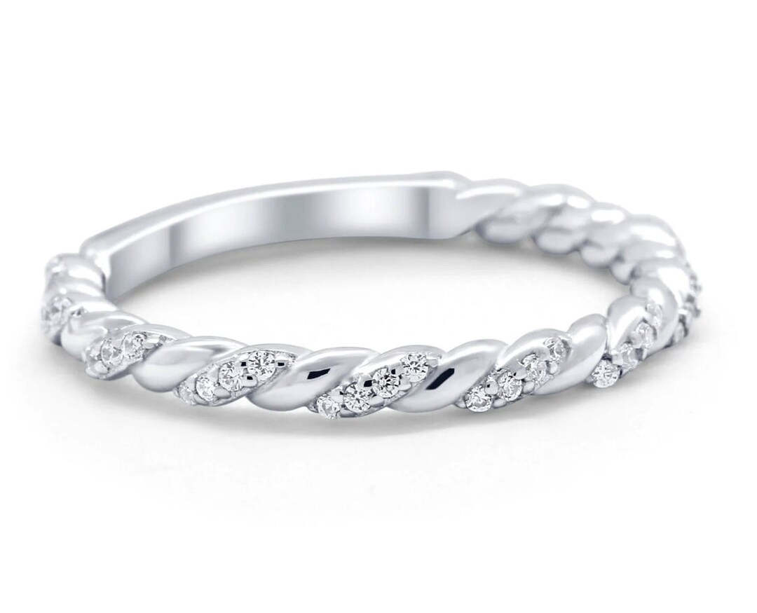 Diamond Rope Band Braided Band Twist Wedding Band Rope - Etsy