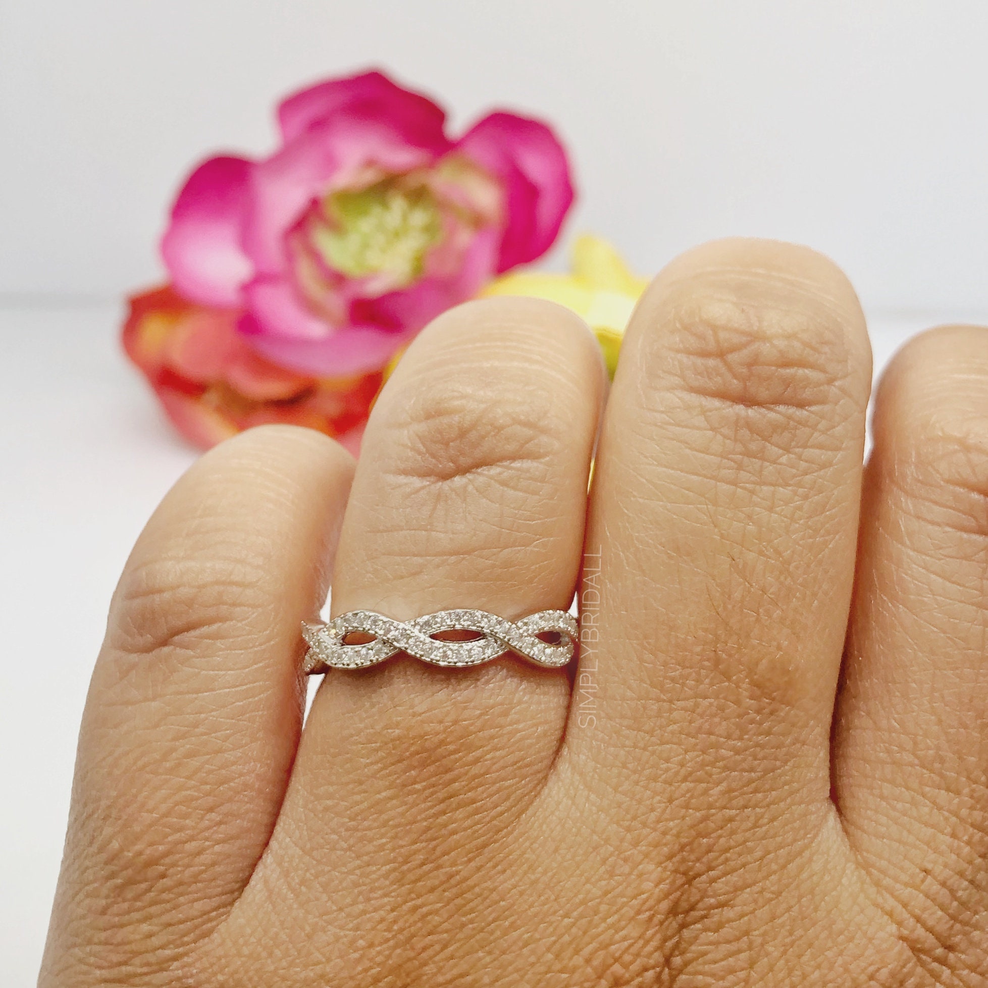 Infinity Band Braided Band Loop Twist Wedding Band Eternity | Etsy