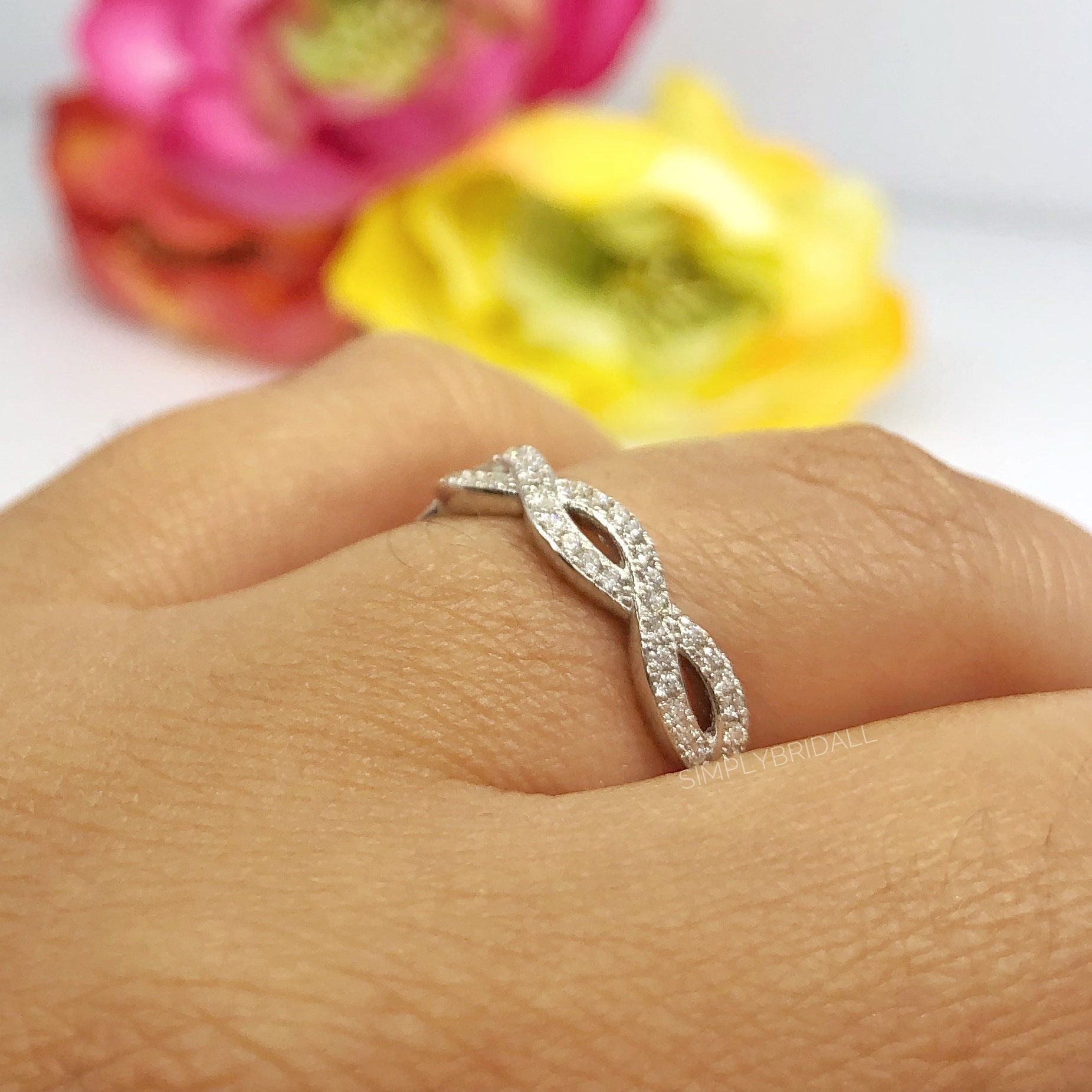 Infinity Band Braided Band Loop Twist Wedding Band Eternity | Etsy