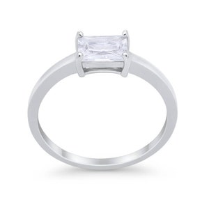 1.00ct Horizontal Radiant Diamond Ring, Radiant Cut Horizontal ...