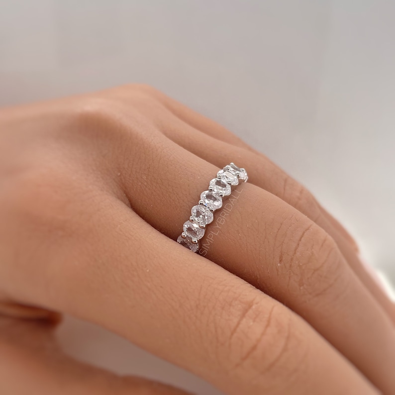 Oval Eternity Band Oval Wedding Band Oval Stacking Band - Etsy