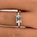 1.00ct Horizontal Emerald Cut Diamond Ring, Emerald Cut Horizontal ...