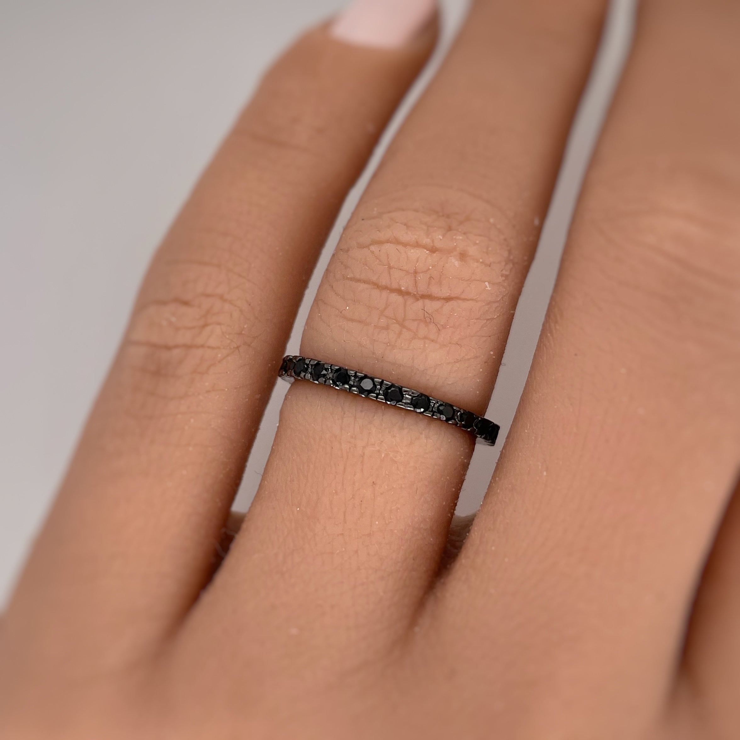 Black Rhodium Band Eternity Band Black Rhodium Black Diamond - Etsy
