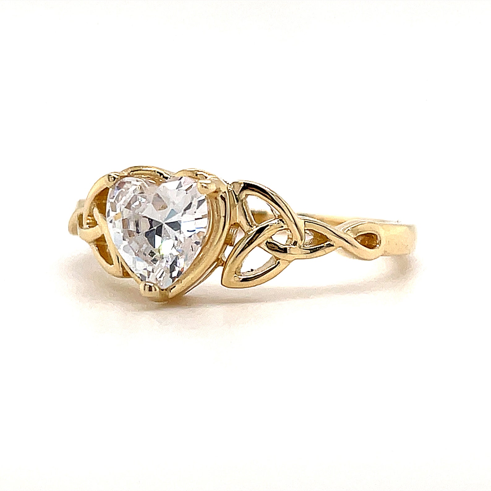 Heart Celtic Knot Ring, Promise Ring, Sterling Silver Vermeil ...