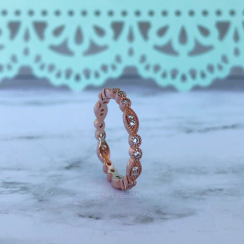 2.00ct Oval Rose Gold Engagement Ring Set Art Deco Rose Gold | Etsy