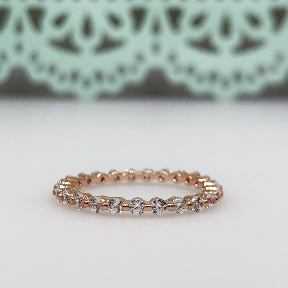1.00ct Rose Gold Eternity Ring Diamond Eternity Band Rose - Etsy