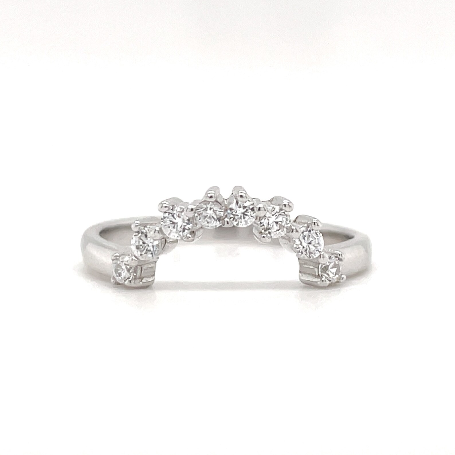 Curved Band Curved Ring for Set Fitted Ring Round Simulated - Etsy