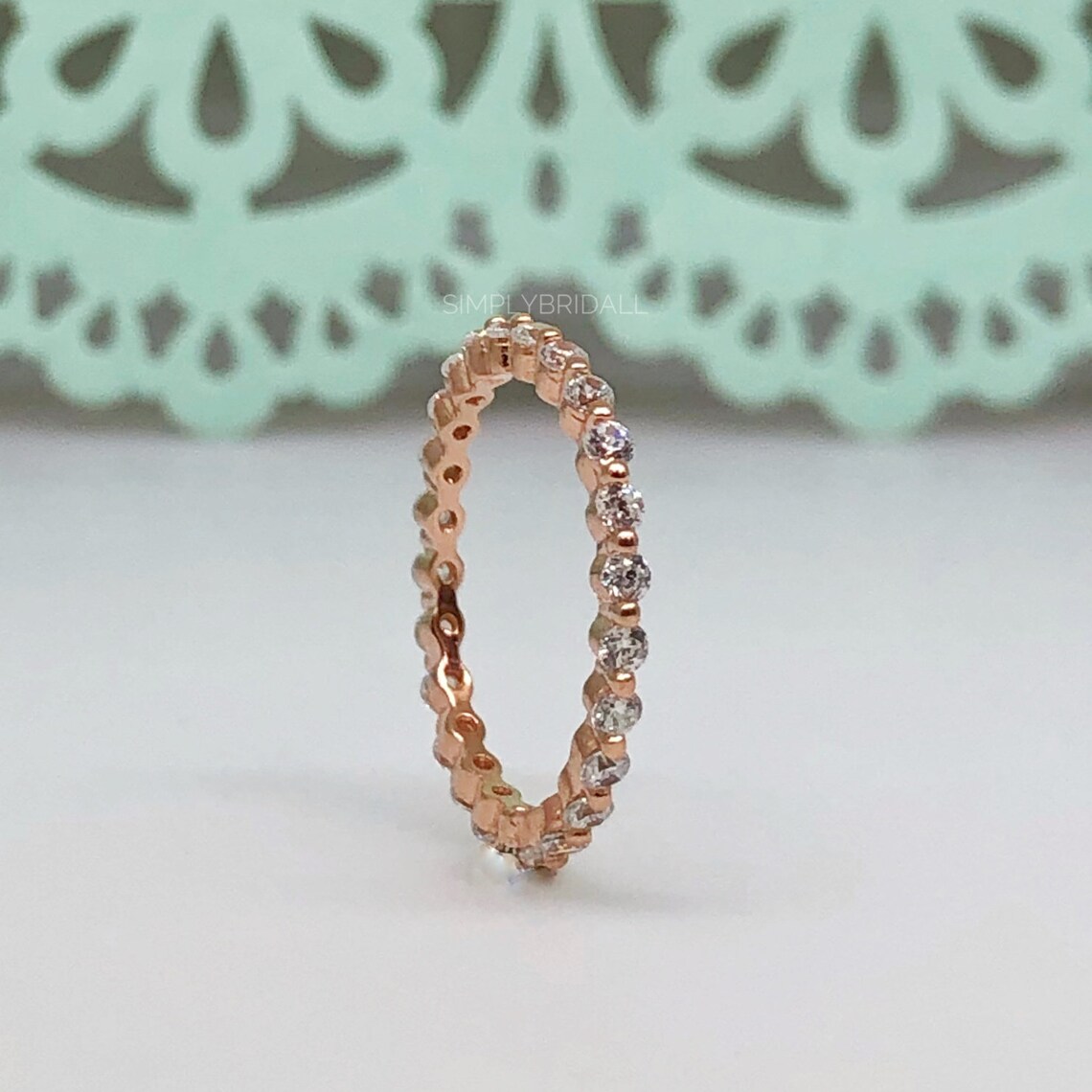 1.00ct Rose Gold Eternity Ring Diamond Eternity Band Rose - Etsy