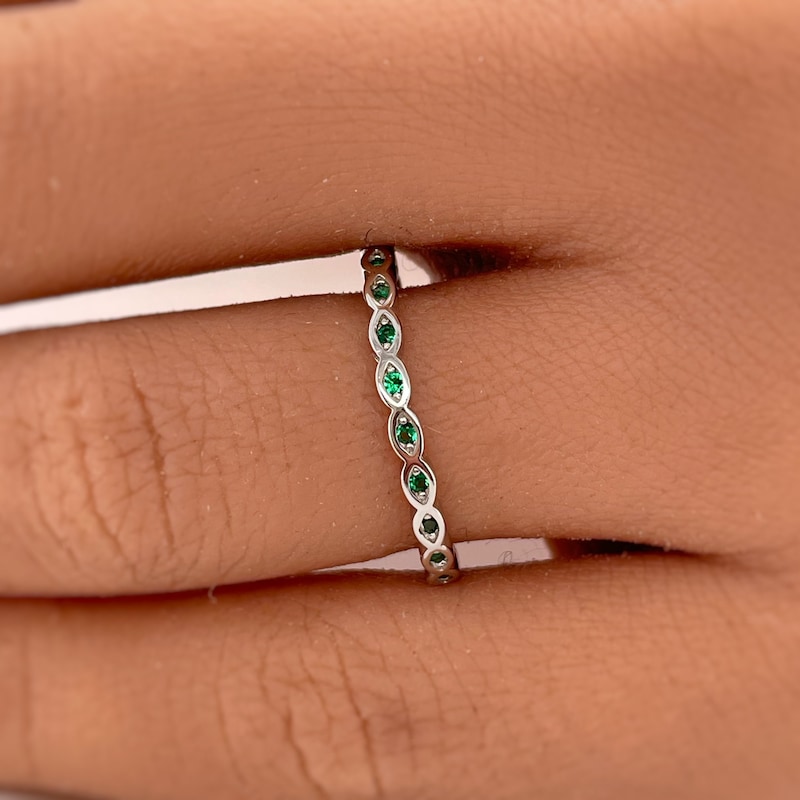 Emerald Stacking Ring - Etsy