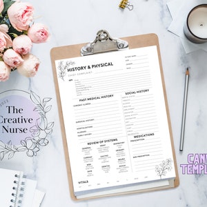 NP Student Medical History & Physical Template CANVA - Etsy