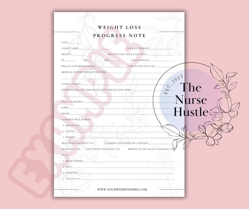 Weight Loss Journey Progress Note *canva Template* Digital Download - Etsy
