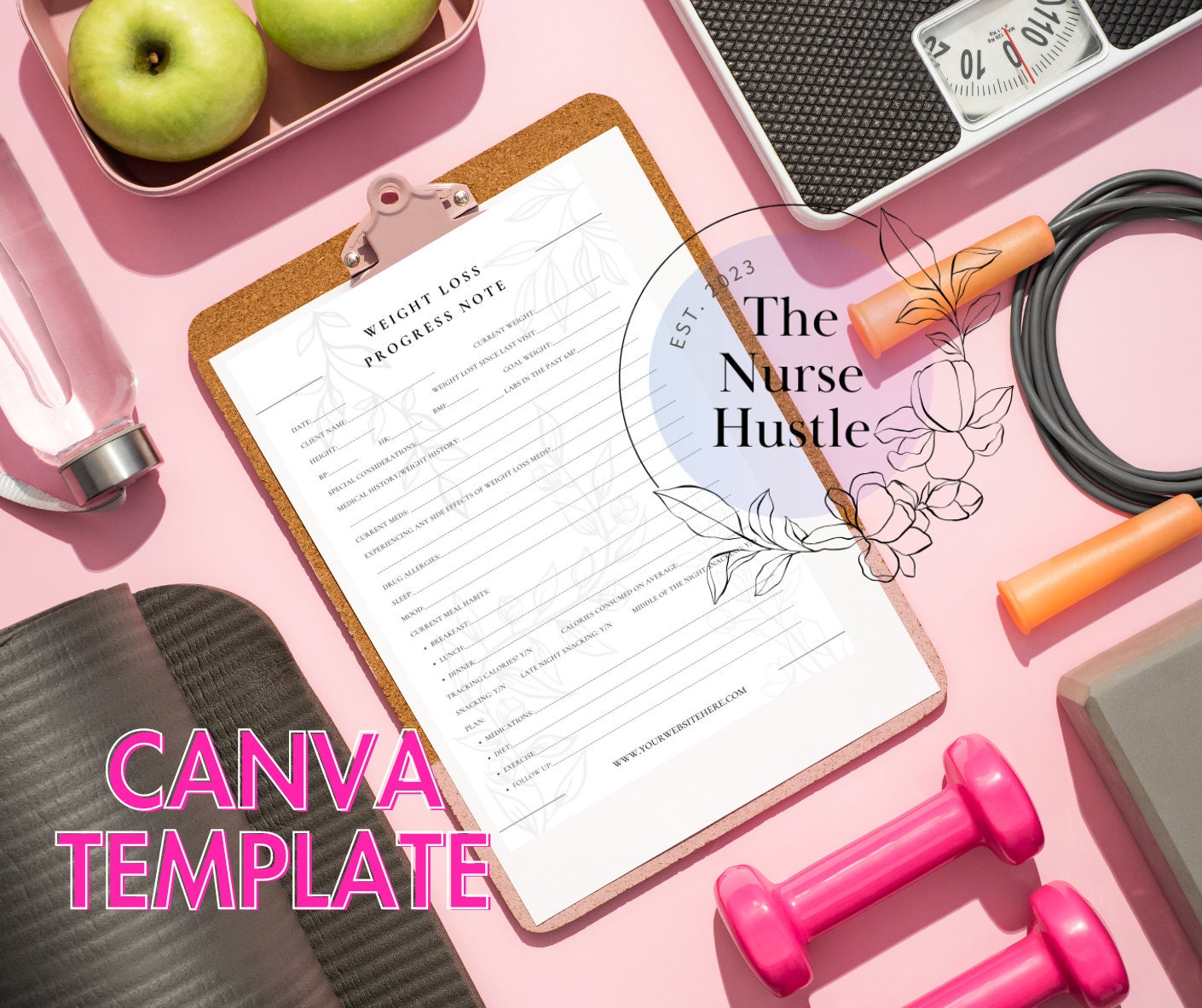 Weight Loss Journey Progress Note *canva Template* Digital Download - Etsy