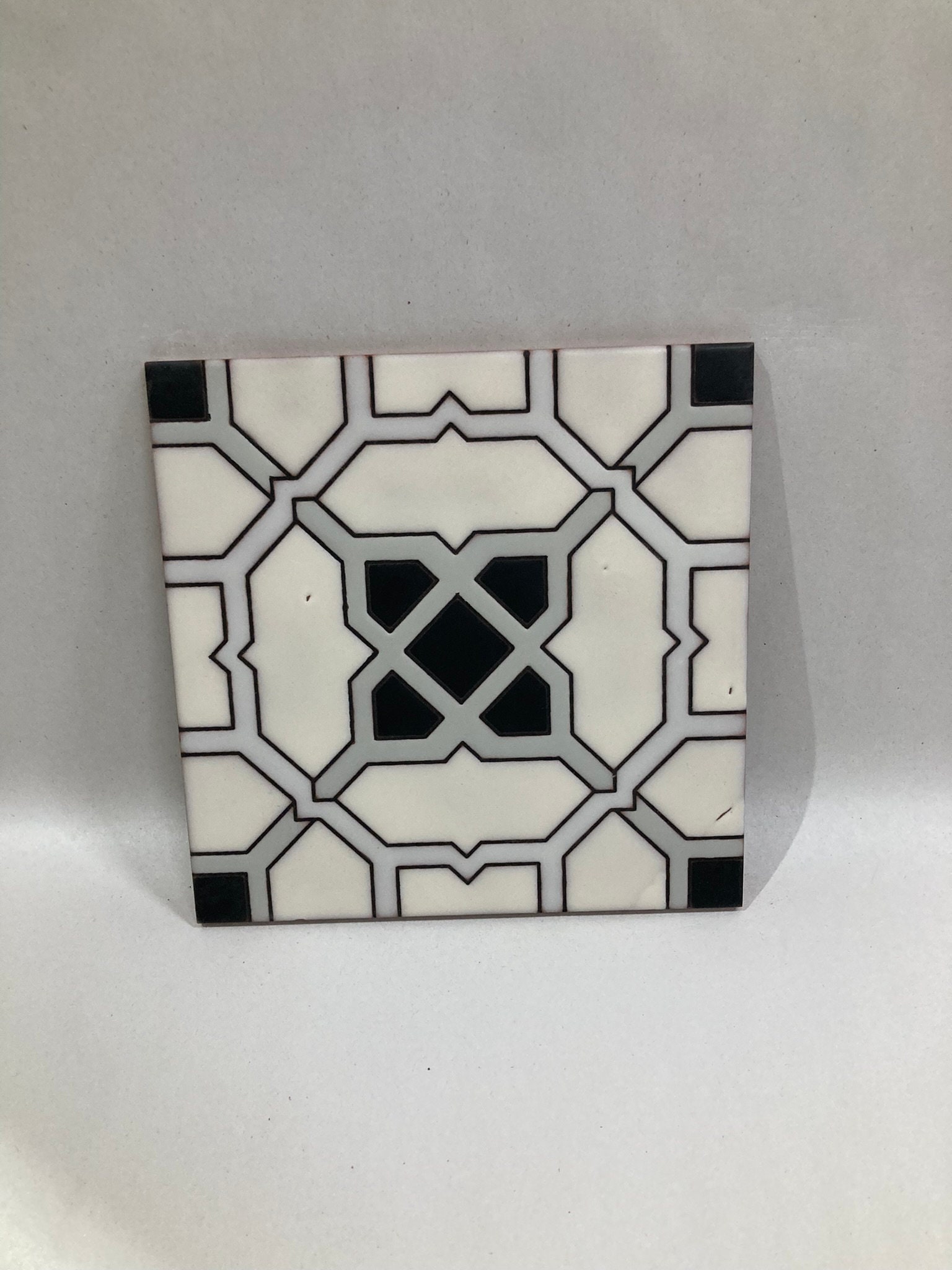 Trivet 8x8 Hand Glazed Ceramic Tile Riser 2 - Etsy