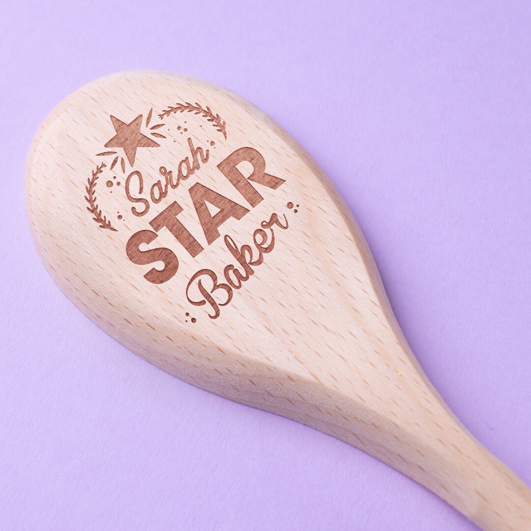 Custom Engraved Wooden Spoon - Personalized With Any Text Or Logo ...