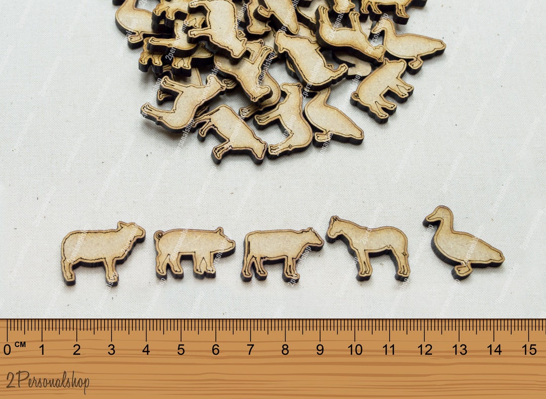 50 Wooden Farm Animals Shapes Crafts / Duck Scrapbooking Mdf Homemade ...