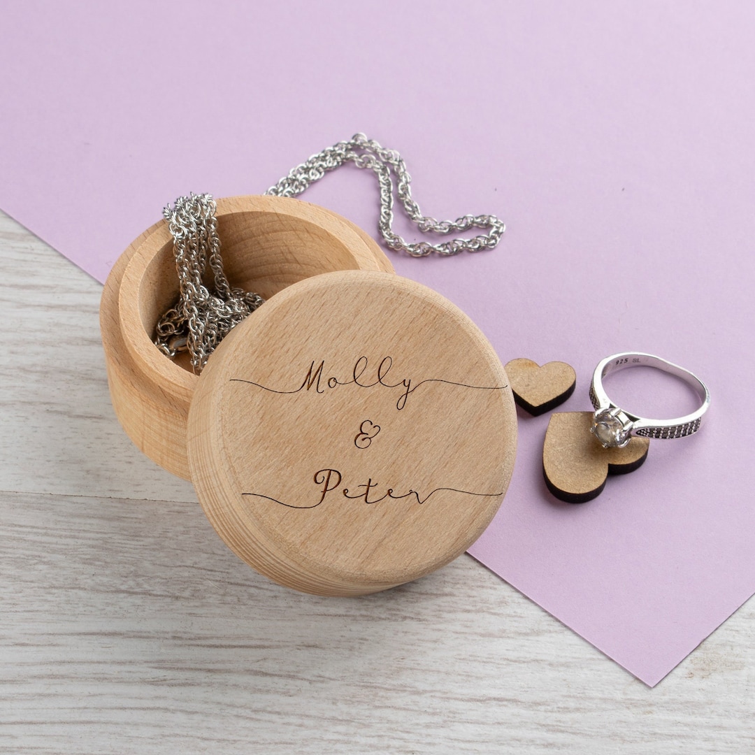 Personalised Wedding Ring Box Custom Wood Ring Box - Etsy