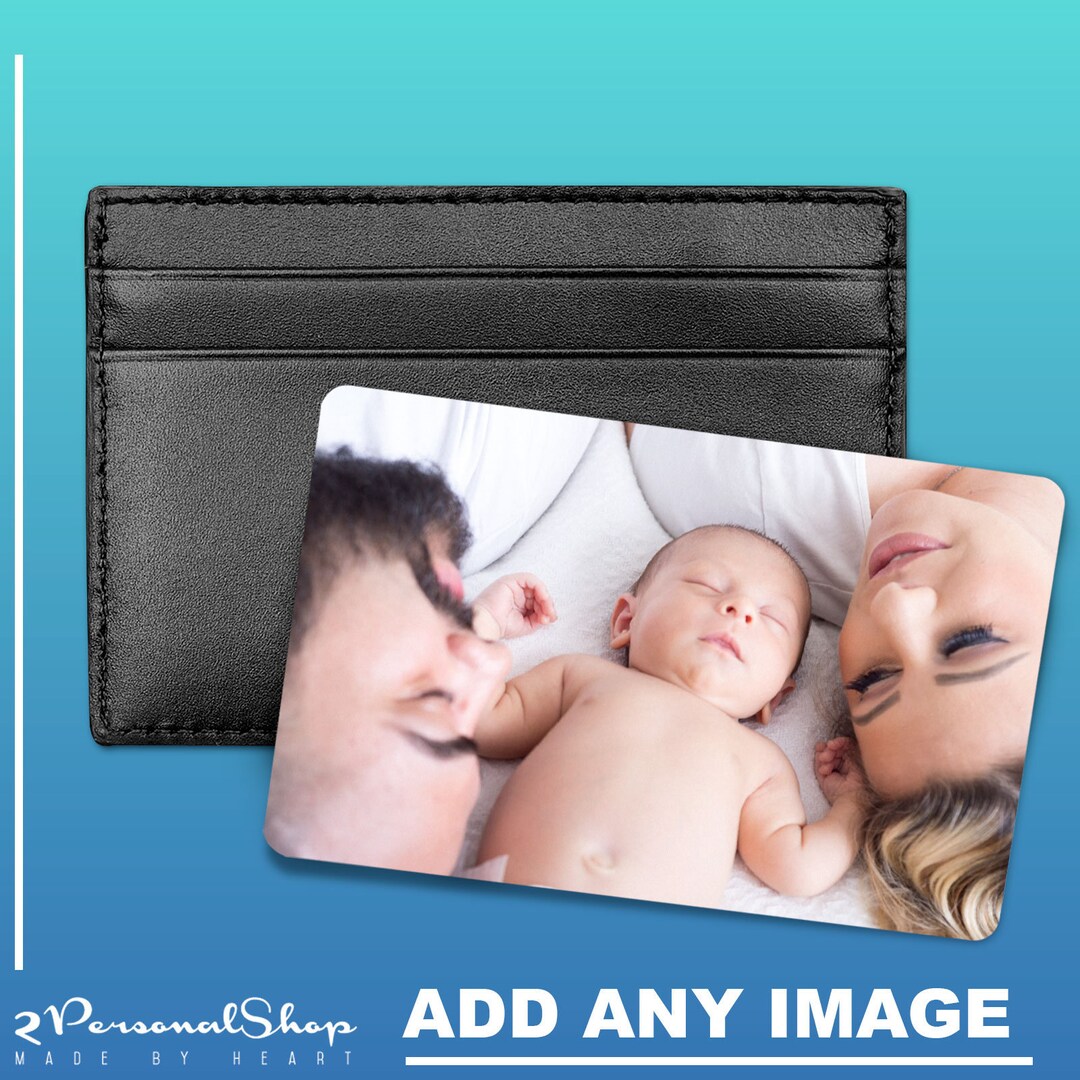 Personalised Photo Wallet Card Metal Mini Card Insert for Wallet Purse ...