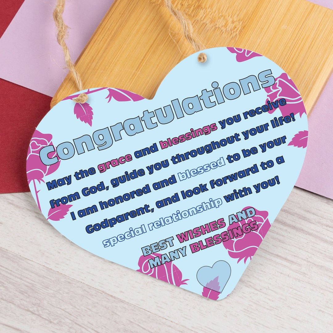 Congratulations Gifts Heart Hanging Sign Godparent Gift New Born - Etsy