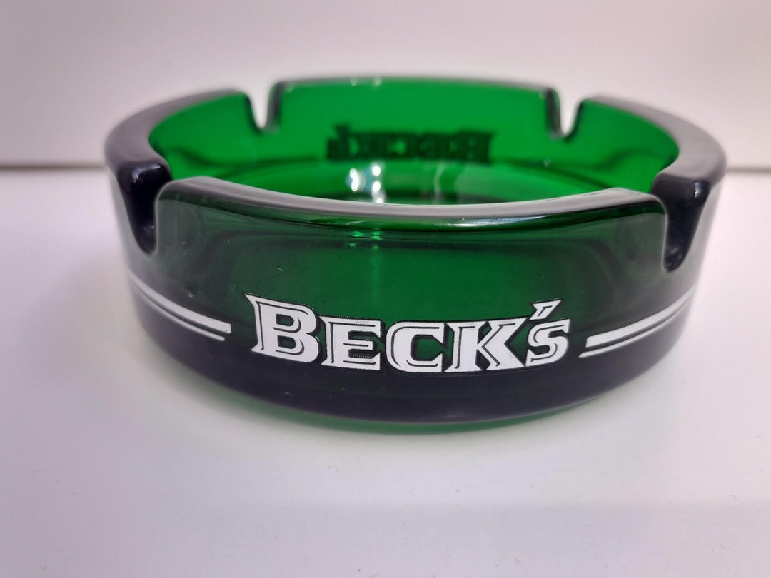 Becks Beer Ashtray, Green Glass Ashtray, Beer Brand Ashtray, Becks ...