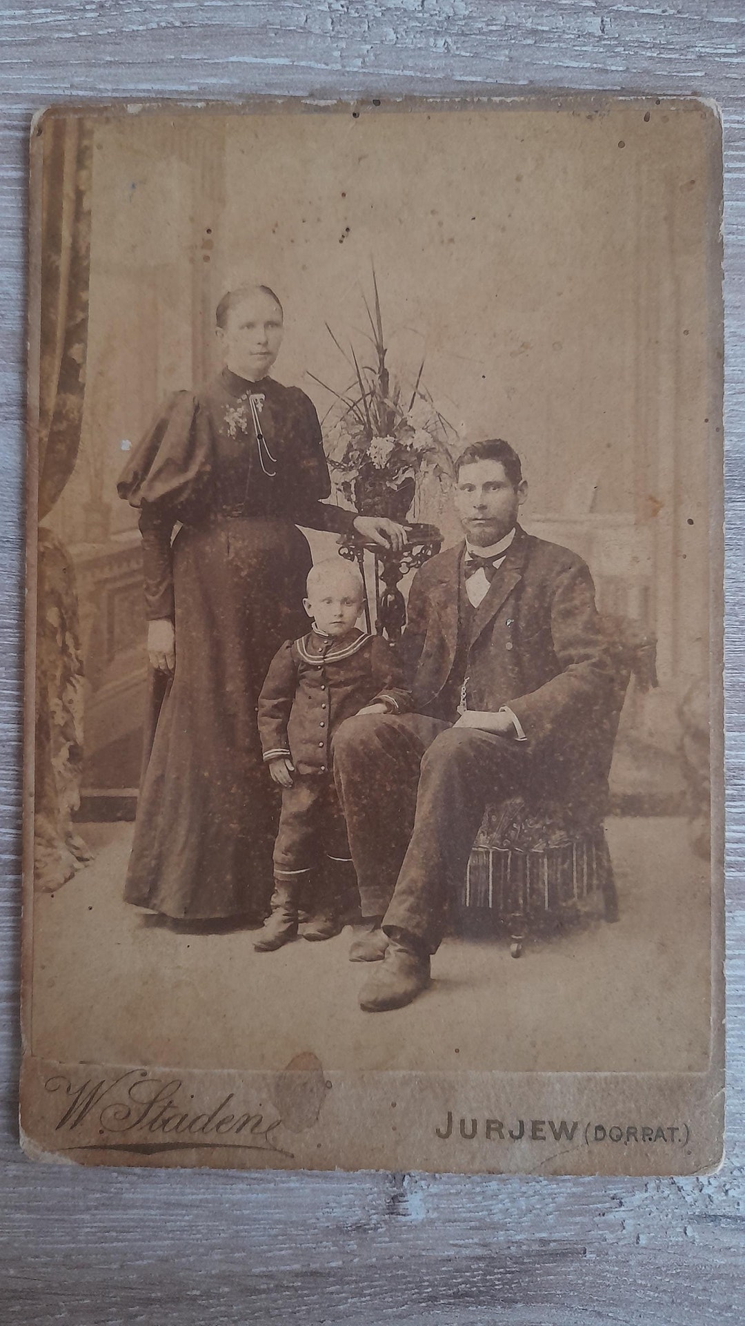 Antique Family Portrait Cabinet Card, Dorpat Studio, 1890-1910 - Etsy