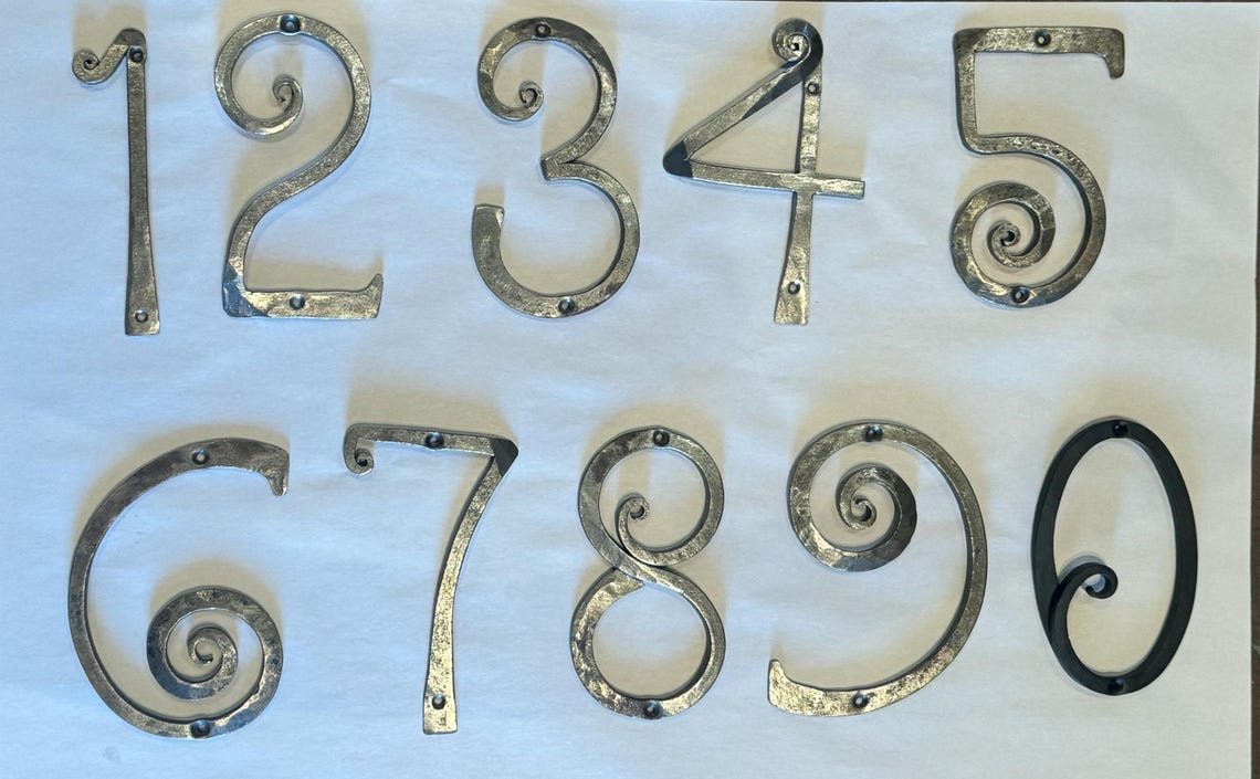 Hand Forged Iron House Numbers | Rustic Metal Address Numbers ...