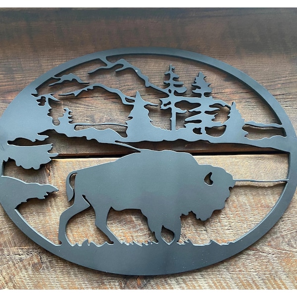 Metal Bison Sign - Etsy