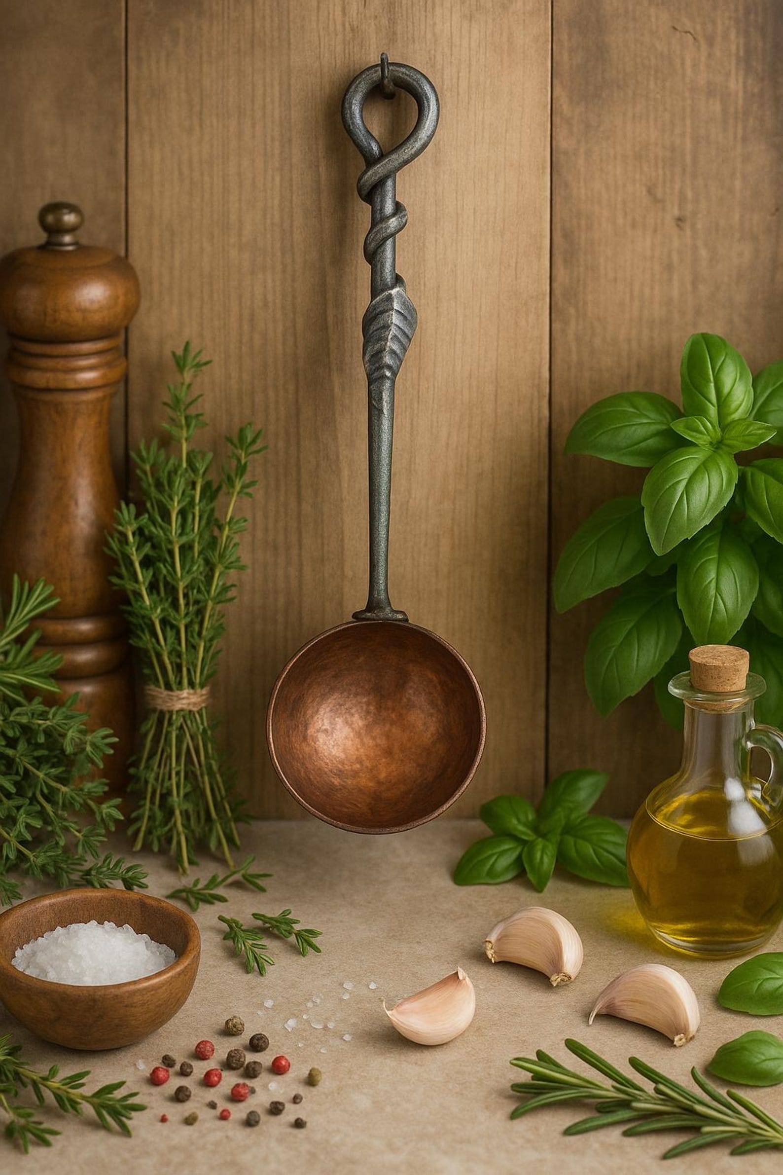 Hand Forged Solid Copper Egg Spoon With Steel Leaf Handle - Small - Etsy
