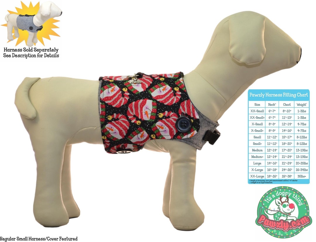 Chilly Winter Snowman W/ Jingle Cap Dog Harness Vest * Winter Mittens ...