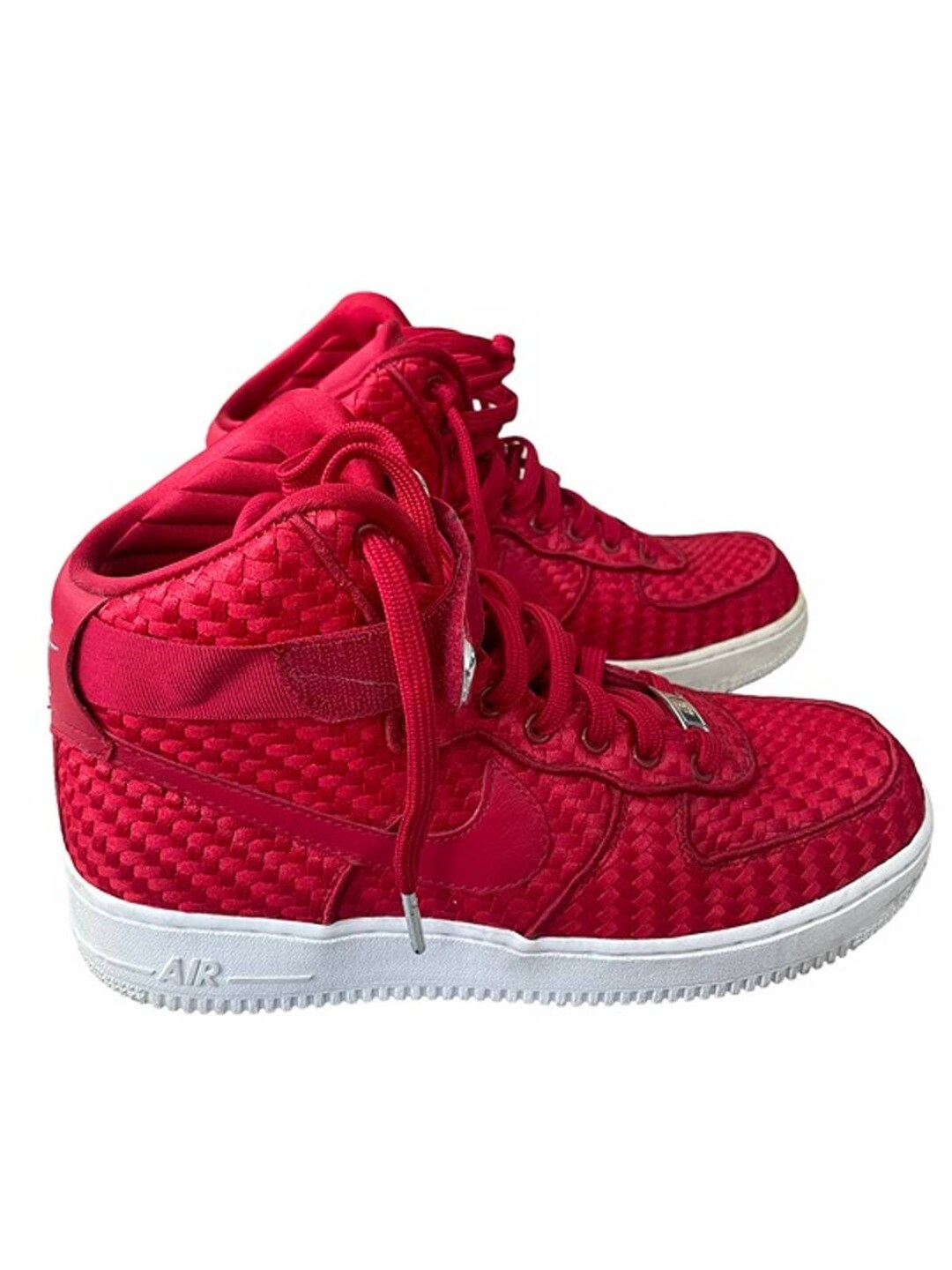 Nike Mens Air Force 1 High Woven Gym Red Sneakers 843870-600 Lace up ...