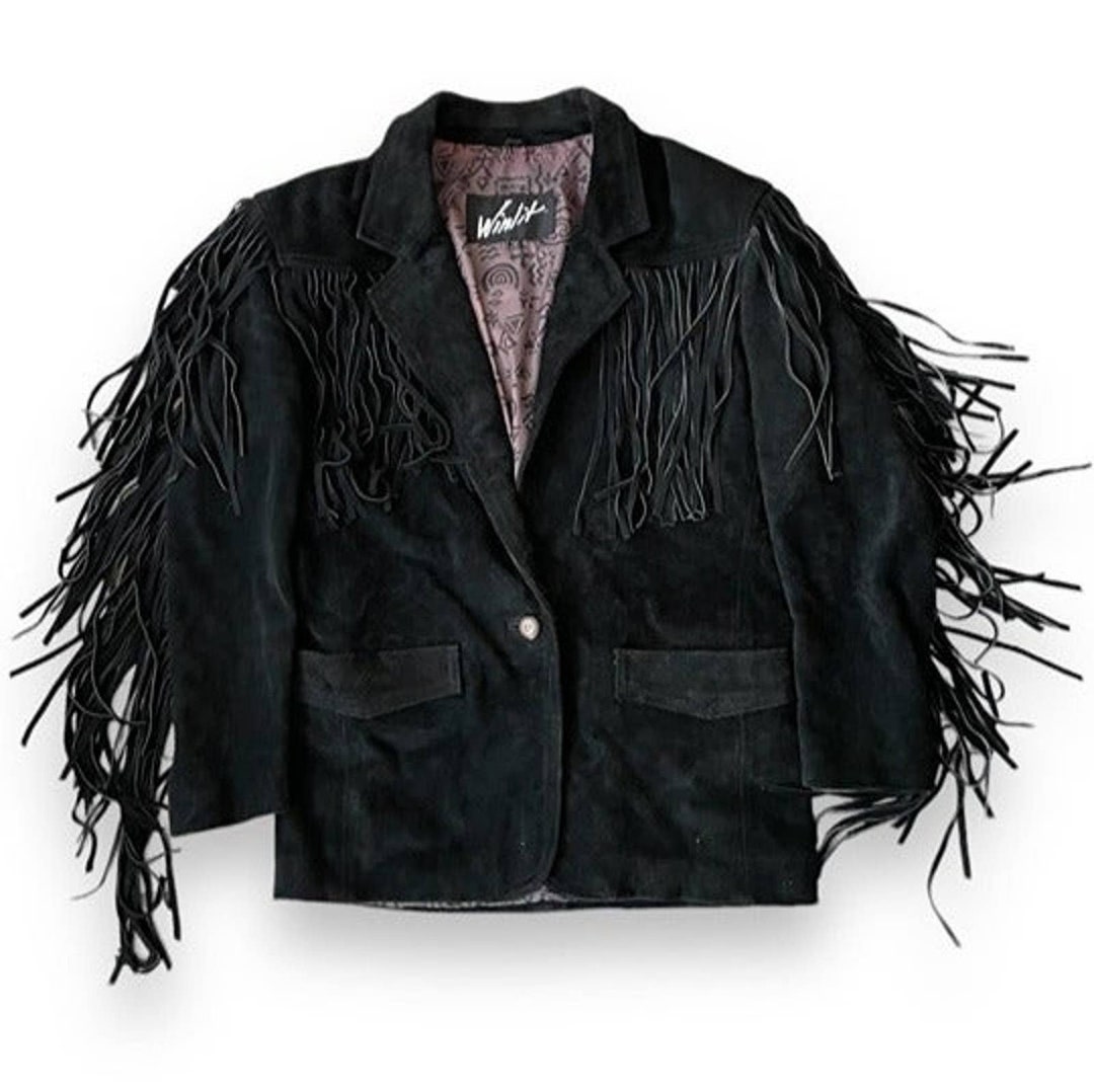 Vintage Winlit Western Cowgirl Fringe Leather Jacket - Etsy