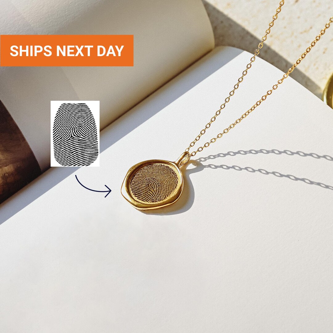 Custom Fingerprint Memorial Jewelry, Fingerprint Necklace, Wax Seal ...